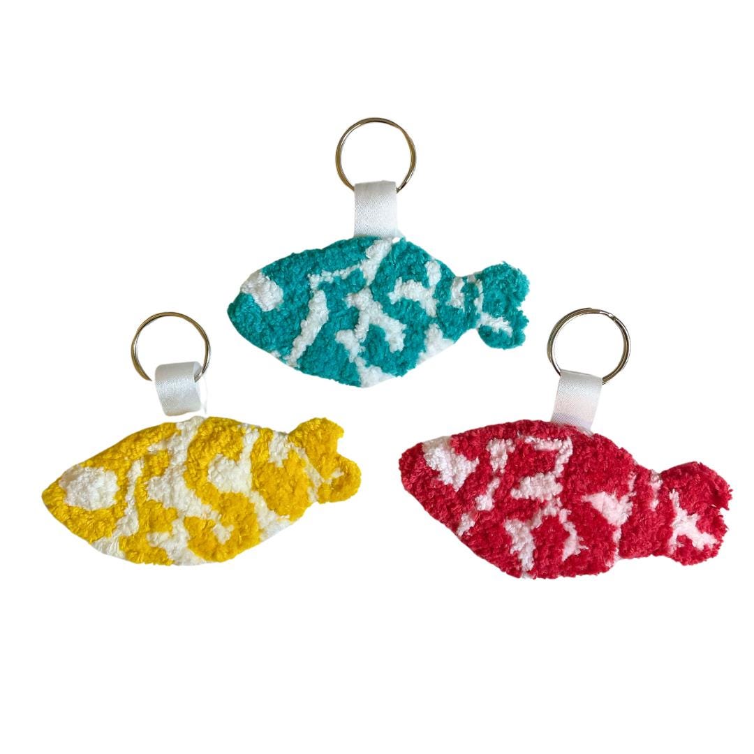 Jesus Fish Shape Punch Needle Handmade Keychain - Etsy