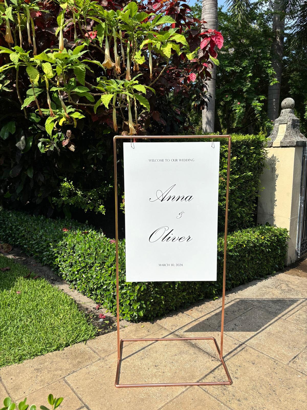 Copper Stand, Copper Wedding Welcome Sign, Wedding Welcome Sign ...