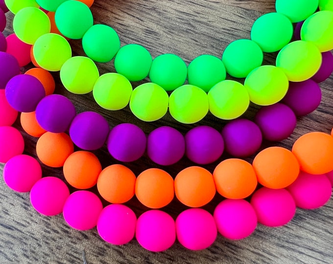 New! Neon Beaded Bracelet, Summer Bracelets, Stacking Bracelet ...