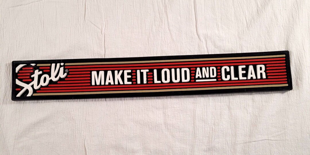 Stolichnaya STOLI Rubber Bar Rail Spill Mat 24 Vodka Promo Man Cave Dad ...