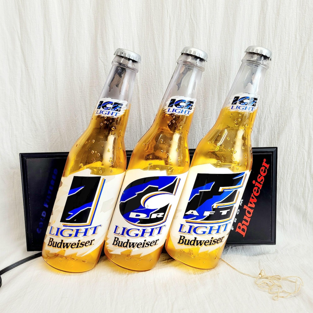 Budweiser Ice Light Draft Beer Lighted Sign Display Works Vintage 1994 ...