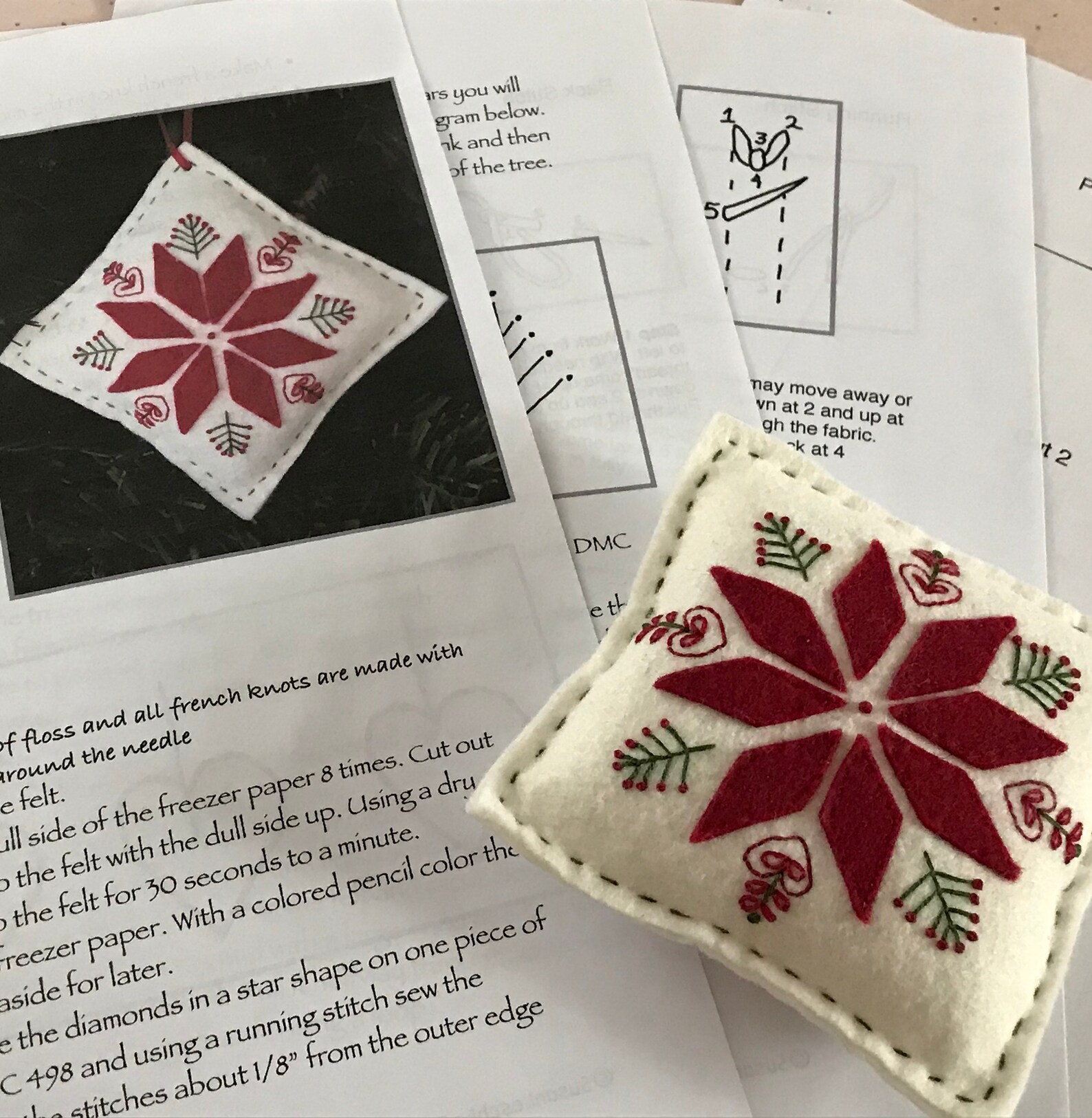 Scandinavian Inspired Felt Embroidered Christmas Ornament - Etsy