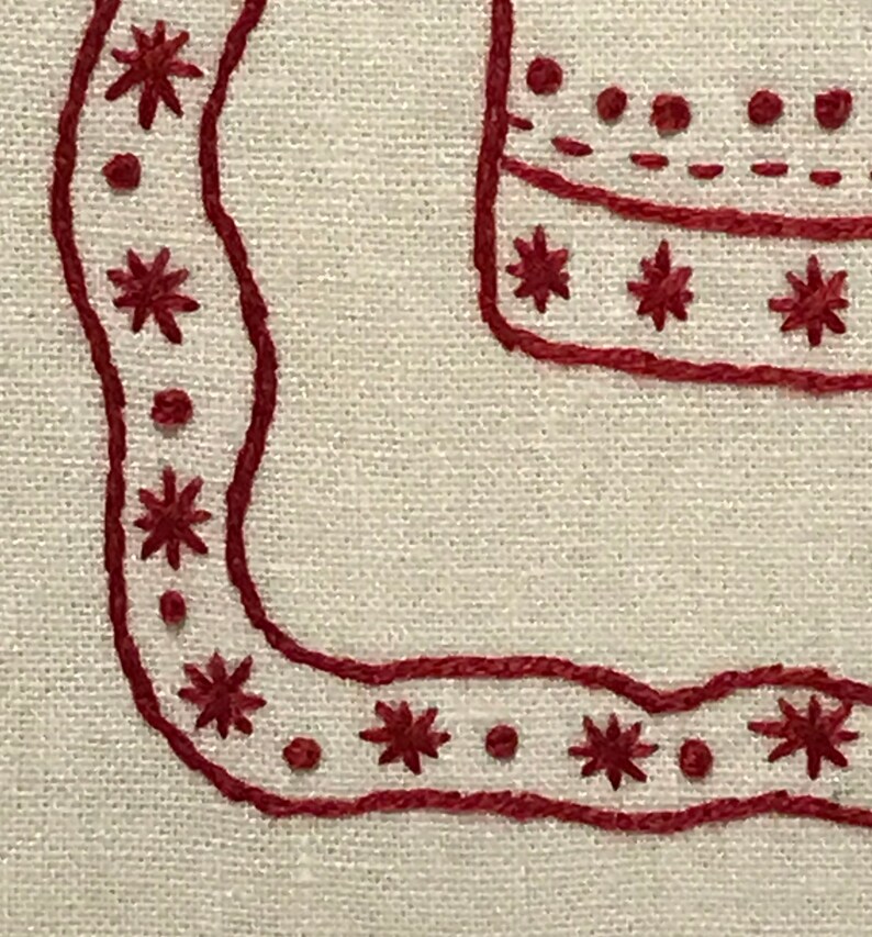 Redwork Santa Hand Embroidery PDF Instant Download Pattern - Etsy