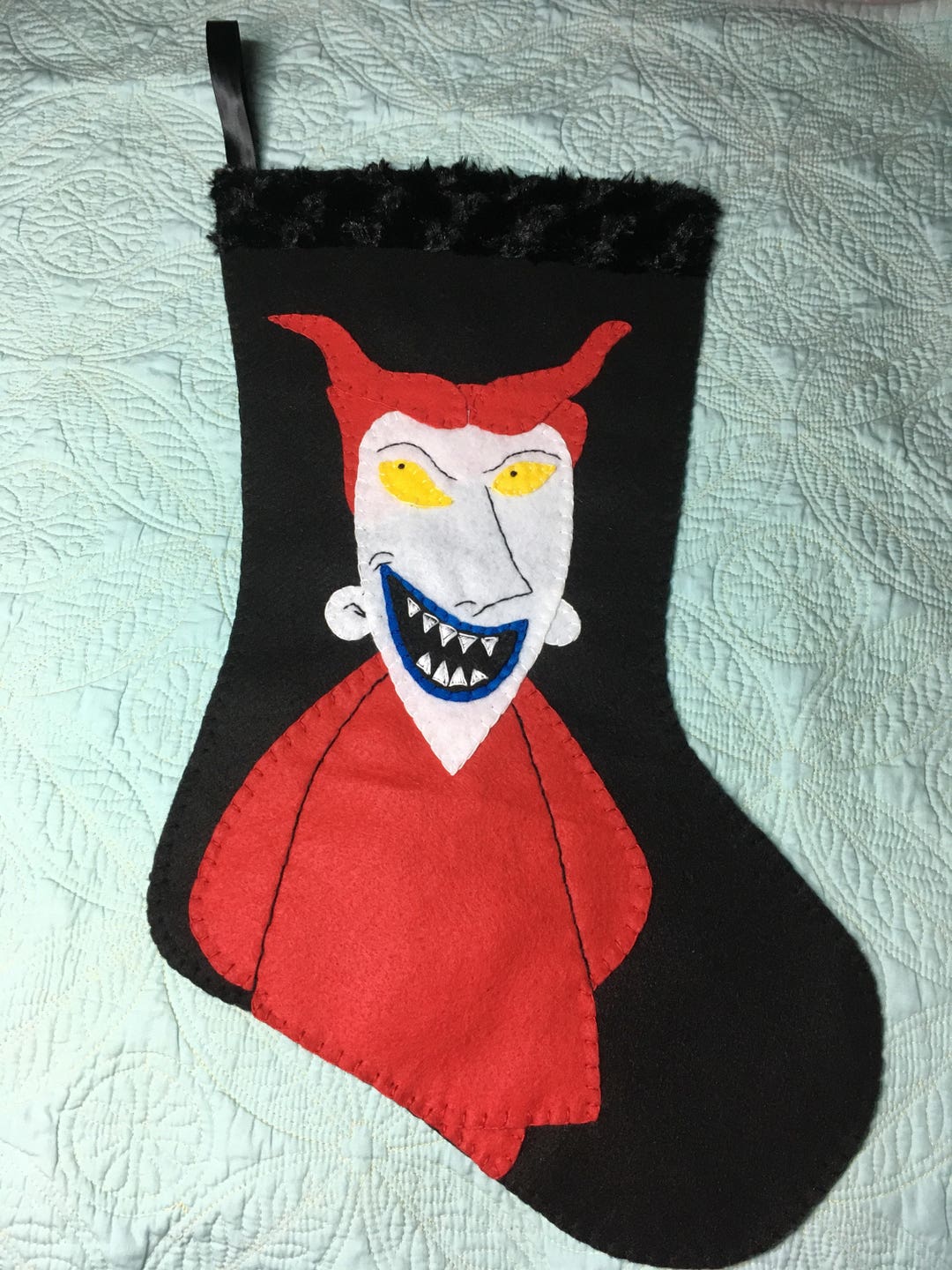 Nightmare Before Christmas Lock Inspired Christmas Stocking Hand ...