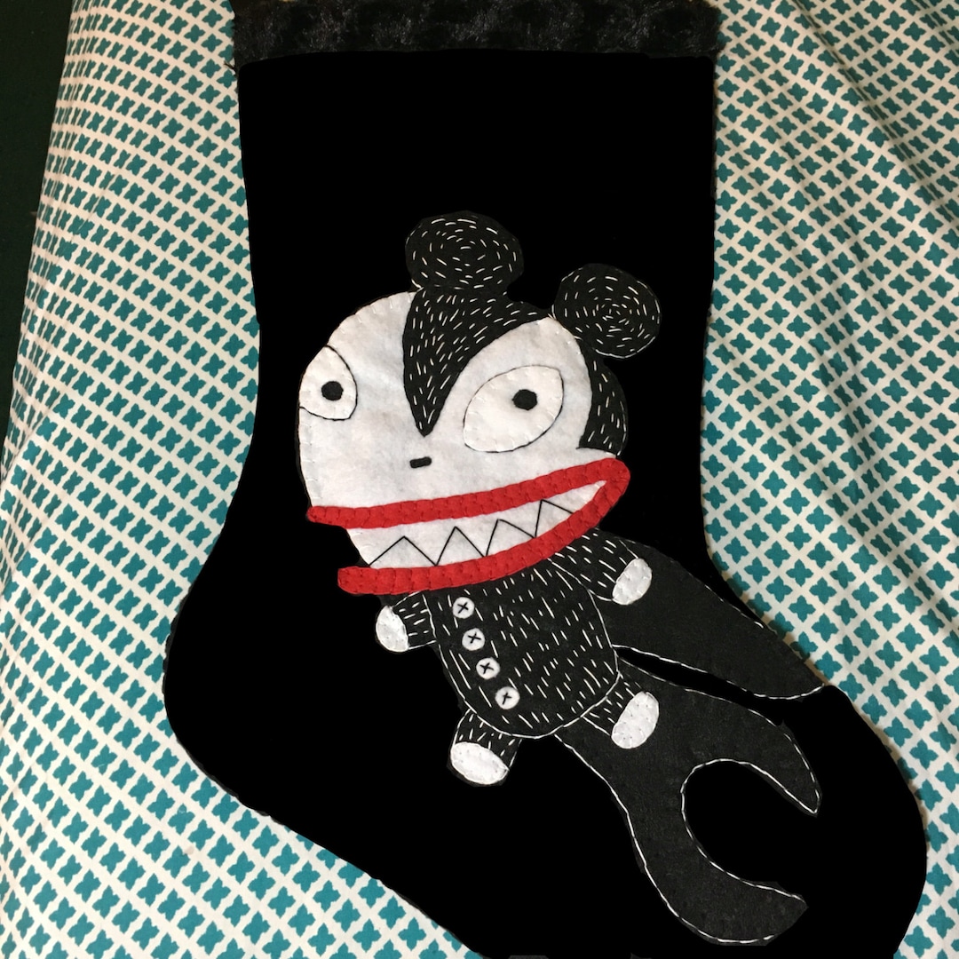 Nightmare Before Christmas Scary Teddy Inspired Christmas Stocking Hand ...