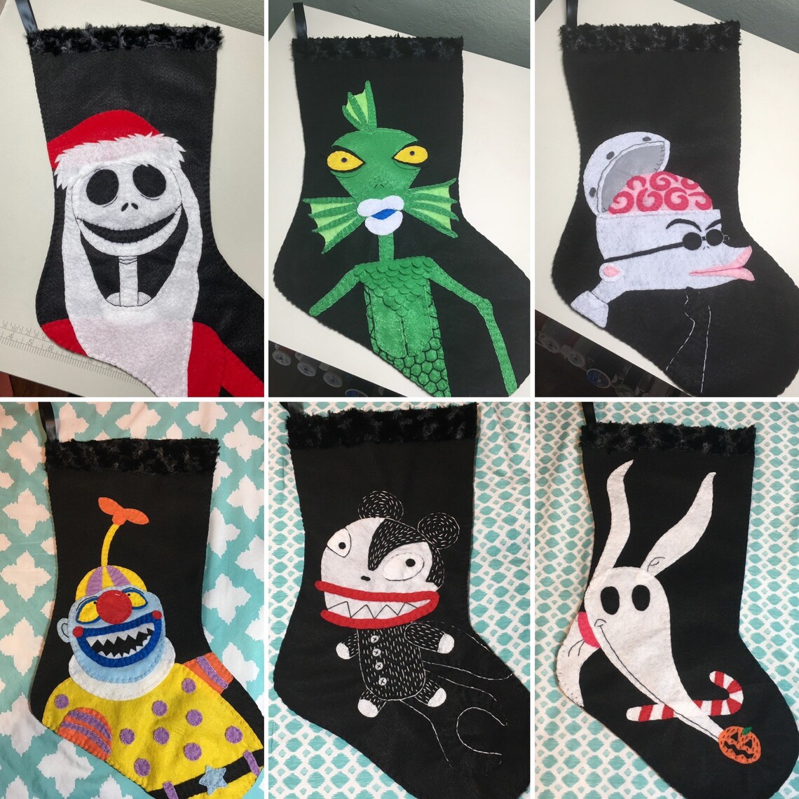 Nightmare Before Christmas Shock Inspired Christmas Stocking Hand ...
