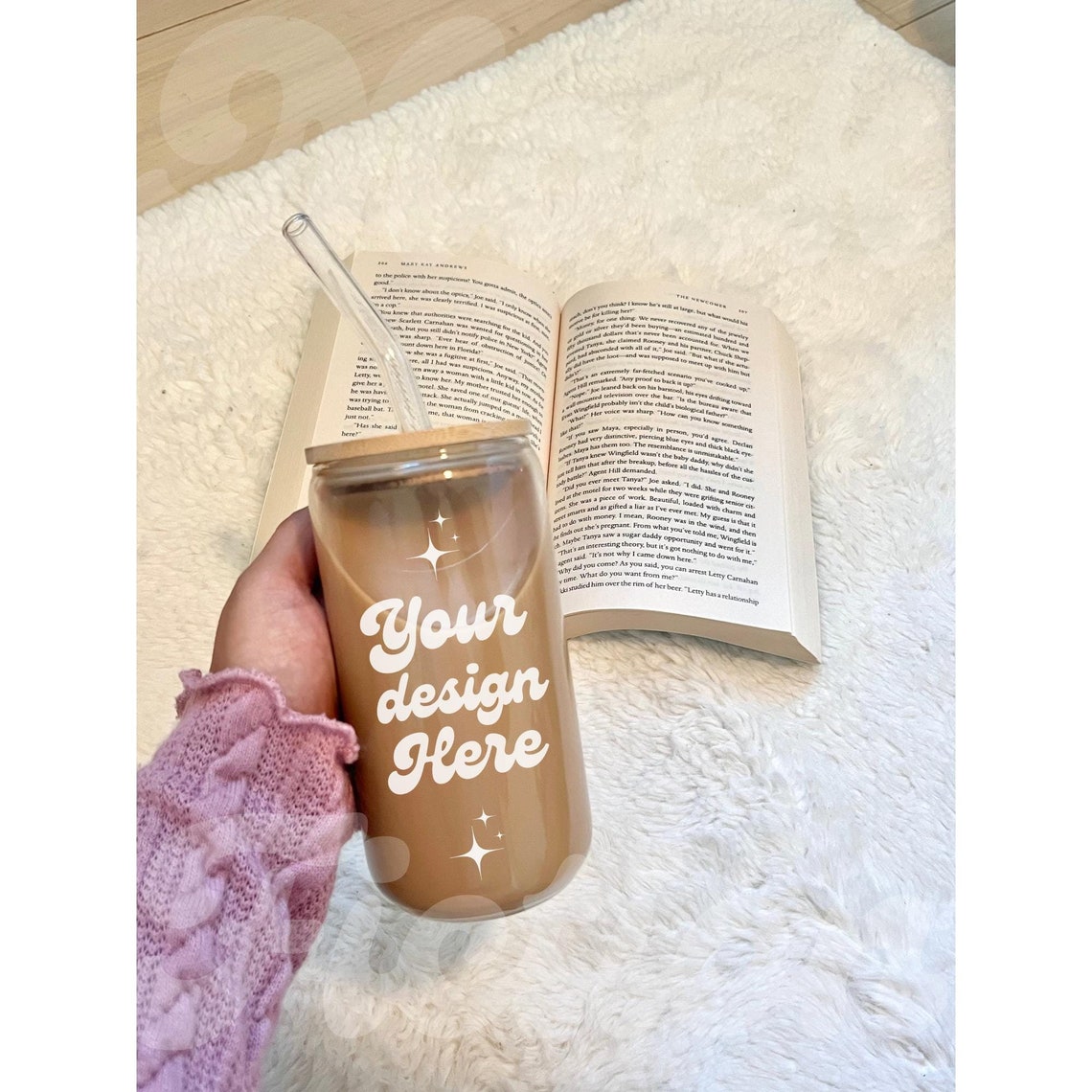 Libbey Glass Mockup, Bookish Glass Cup Mockup, Glass Can Mockup ...