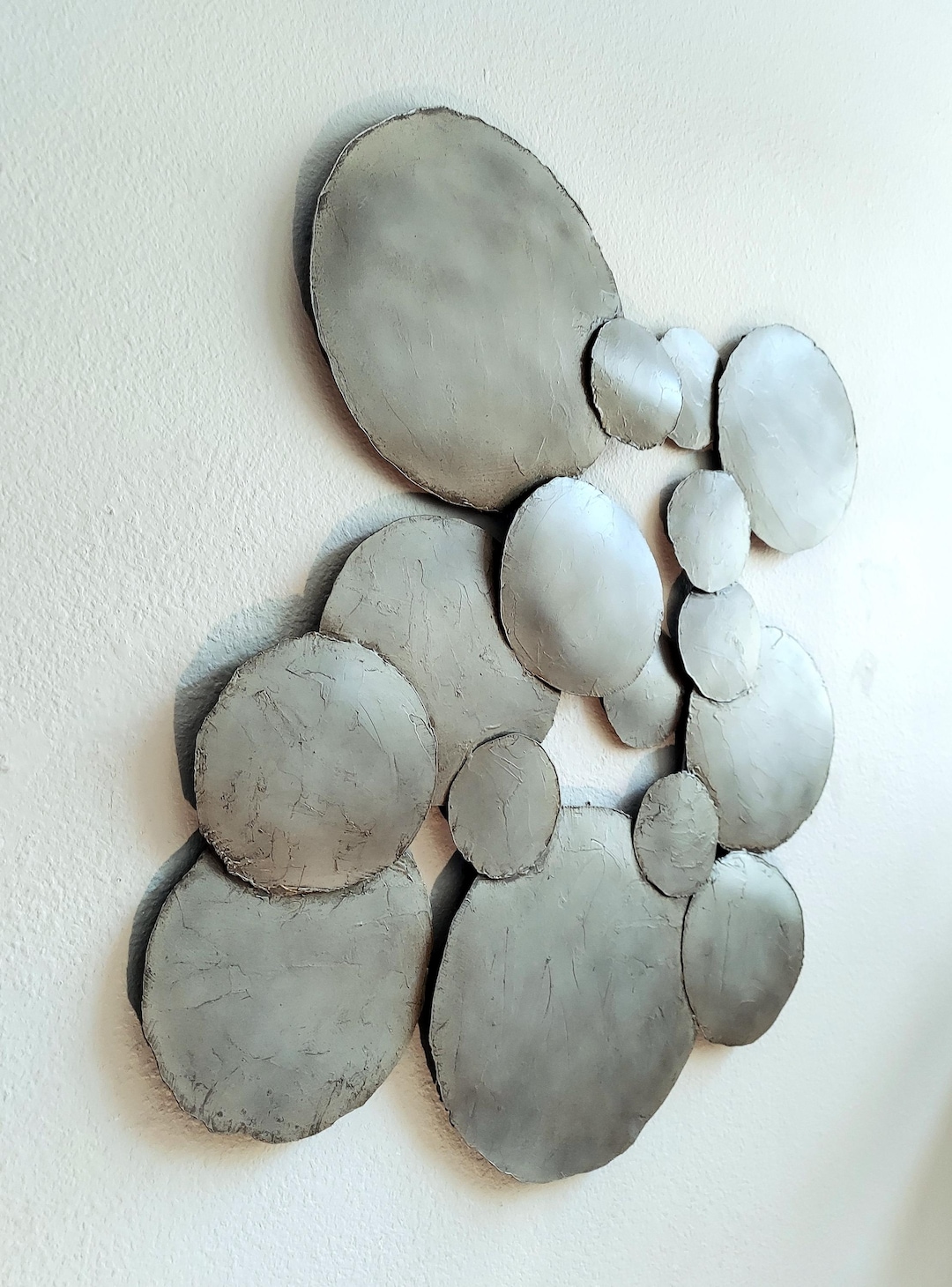 Abstract Contemporary Metal Wall Hanging Sculpture Silver Antique ...