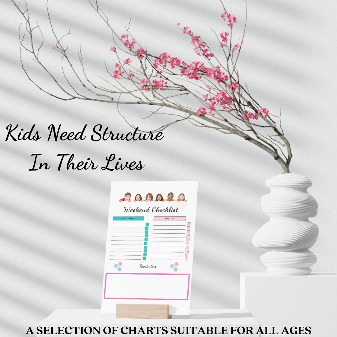 Kids Reward & Chore Chart Bundle, Printable, Editable, Daily Routine ...