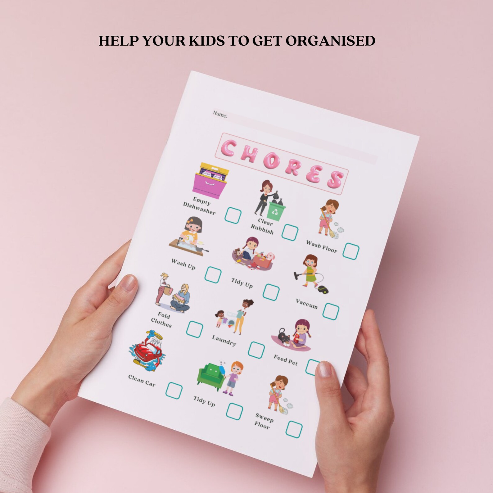 Kids Reward & Chore Chart Bundle, Printable, Editable, Daily Routine ...