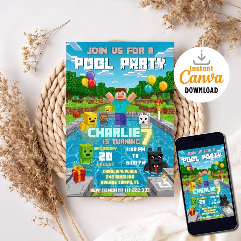 Pool Party Invitation - Etsy