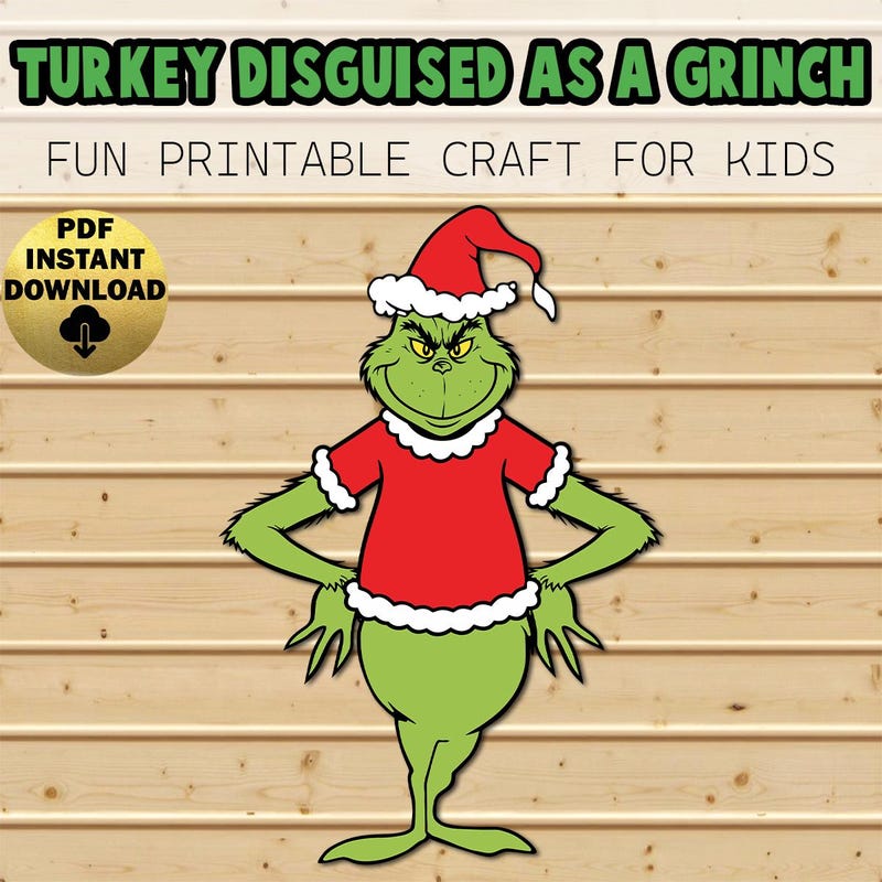 Turkey Disguise Grinch Template - Etsy