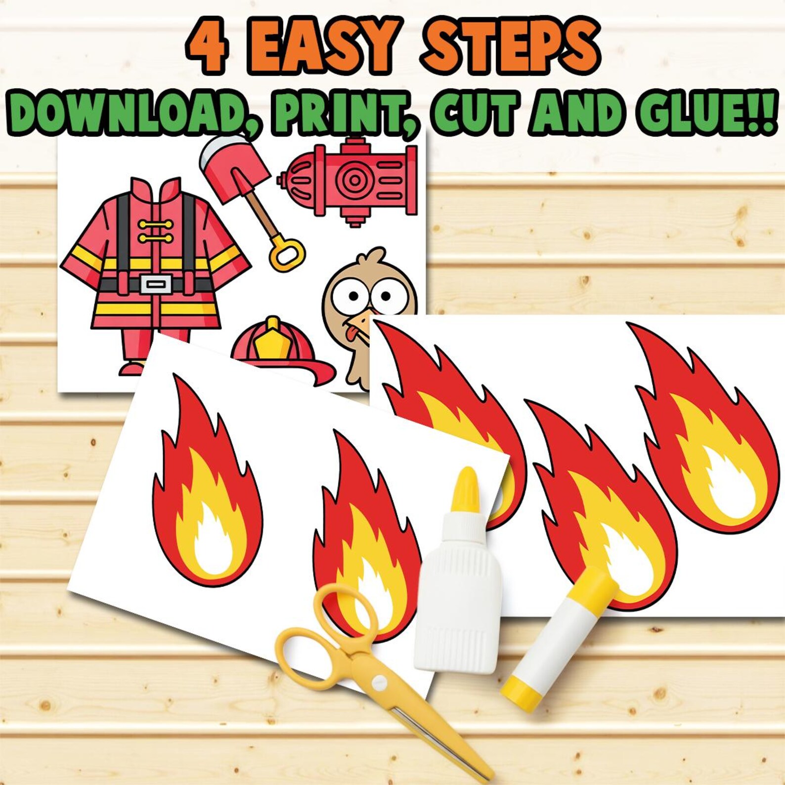 Turkey in Disguise Printable | Firefighter Turkey Craft for Kids ...