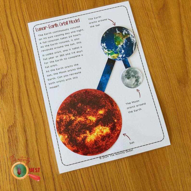 Lunar-earth Orbit Model Printable, Solar System Busy Book Page, Planets ...