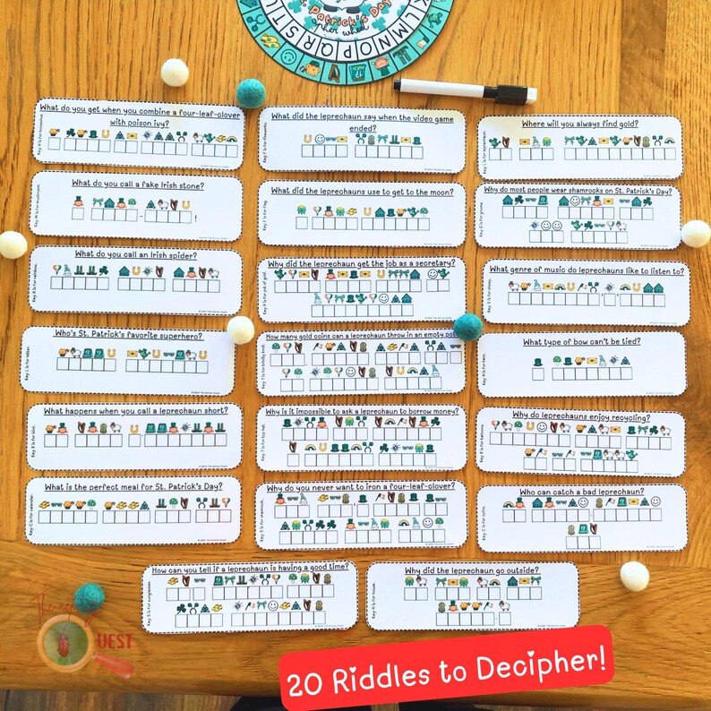 St. Patrick's Day Cipher Wheel, Printable Decoder Game for Children ...