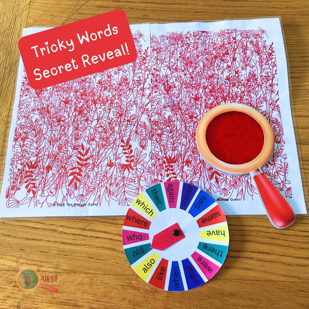 Tricky Words Secret Reveal Printable, Sight Words Decoder Spy Game ...