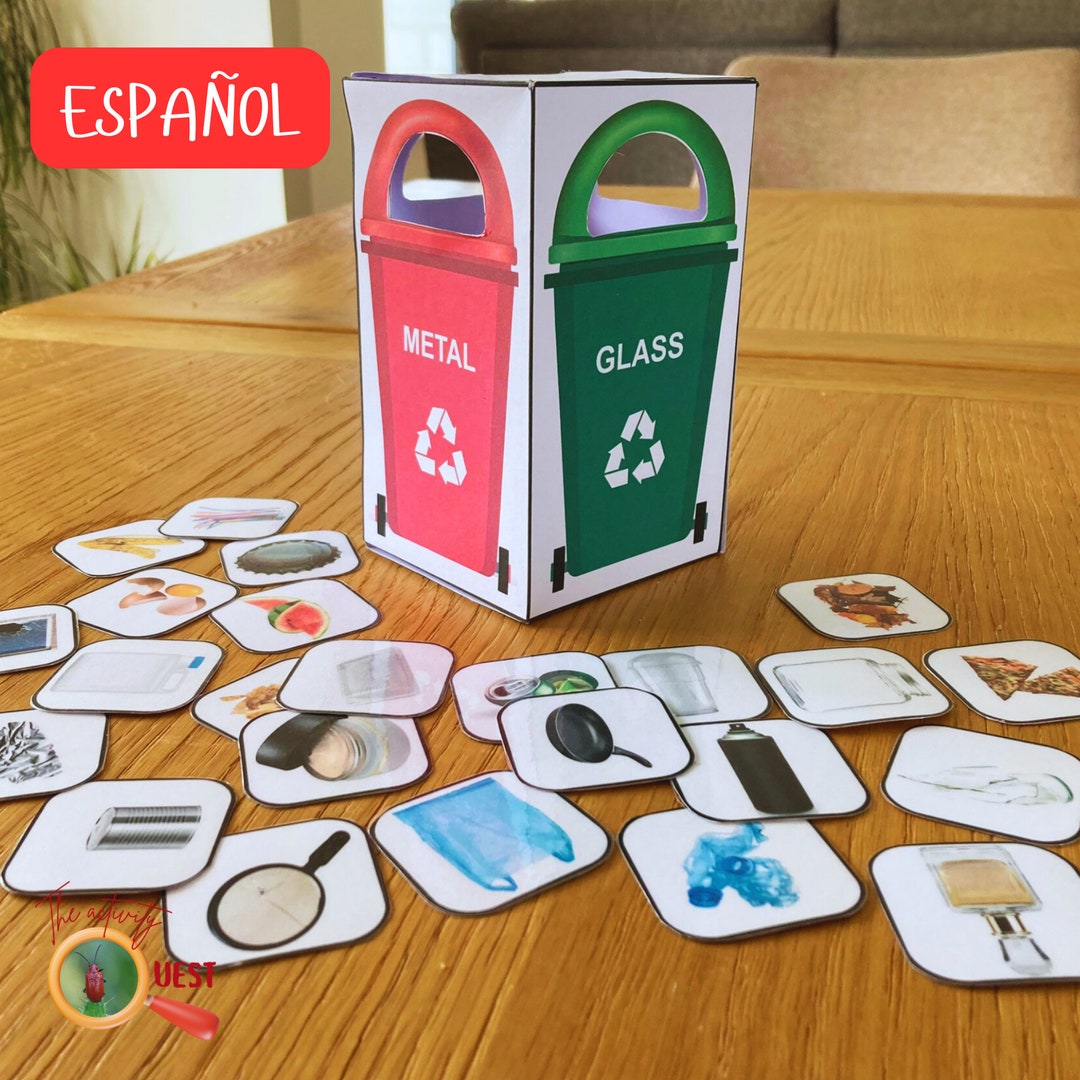 Waste Sorting Spanish Printable, Recycling Earth Day Activity ...