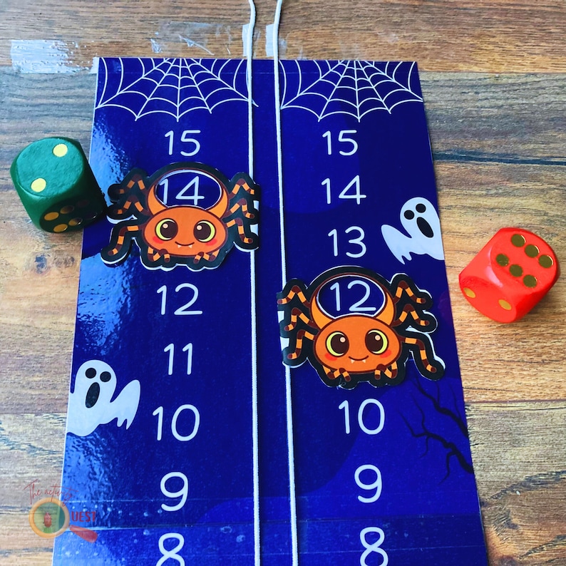 HALLOWEEN Spider Race Game Printable, Spooky Spider Web Competition ...
