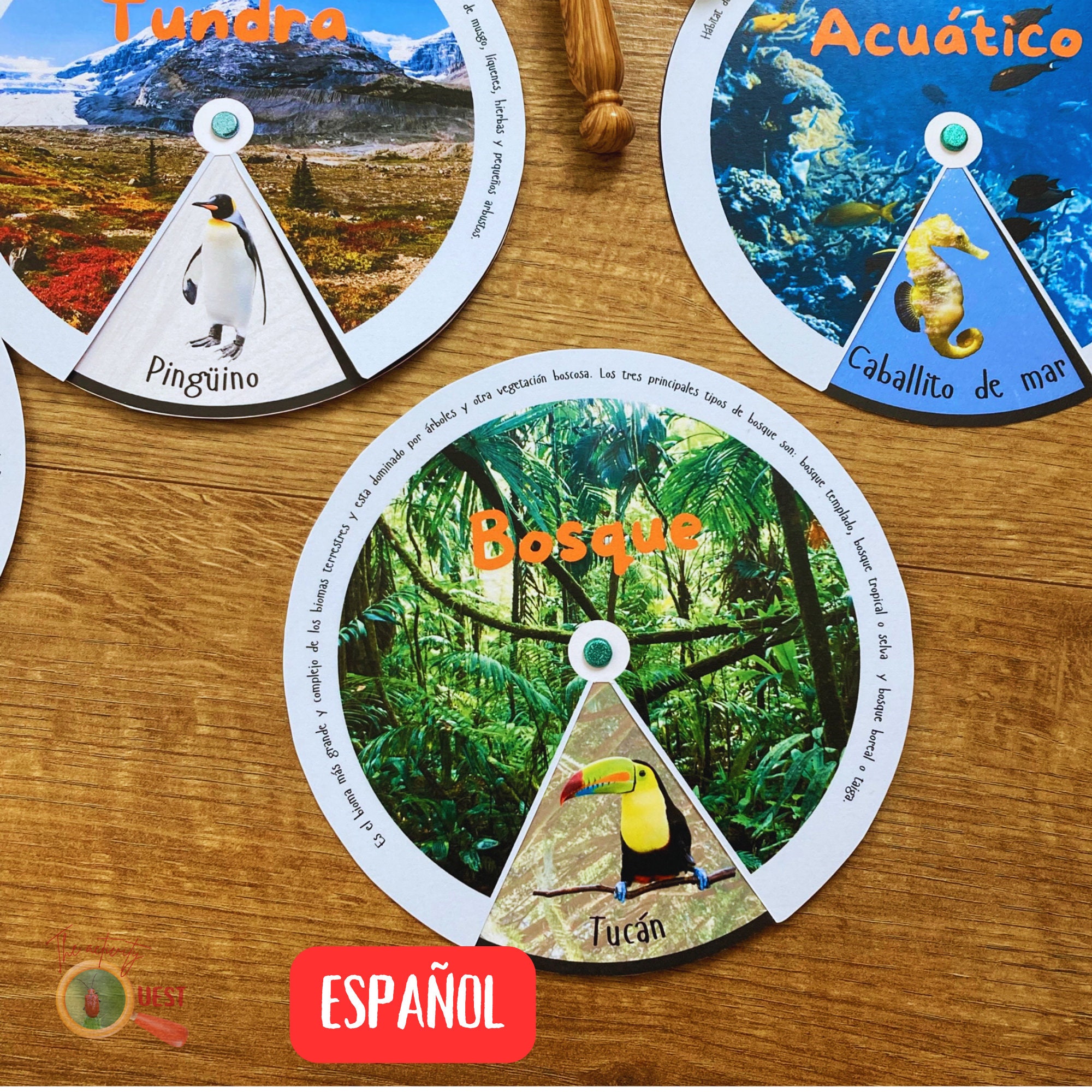 Animal Habitats Learning Wheels Spanish Printable, Nature Biomes ...