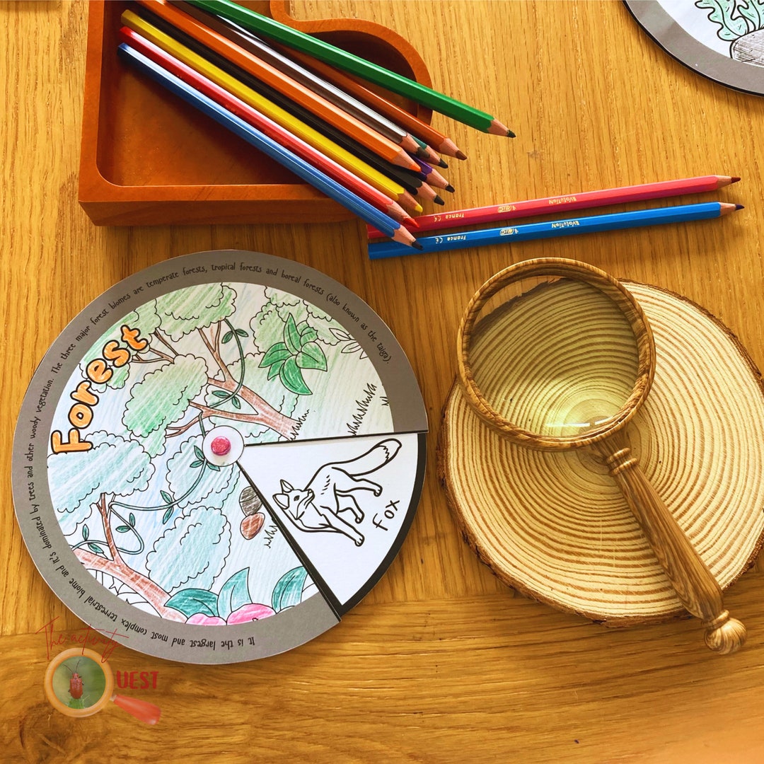 Coloring Animal Habitats Wheels Printable, Learning Nature Biomes ...
