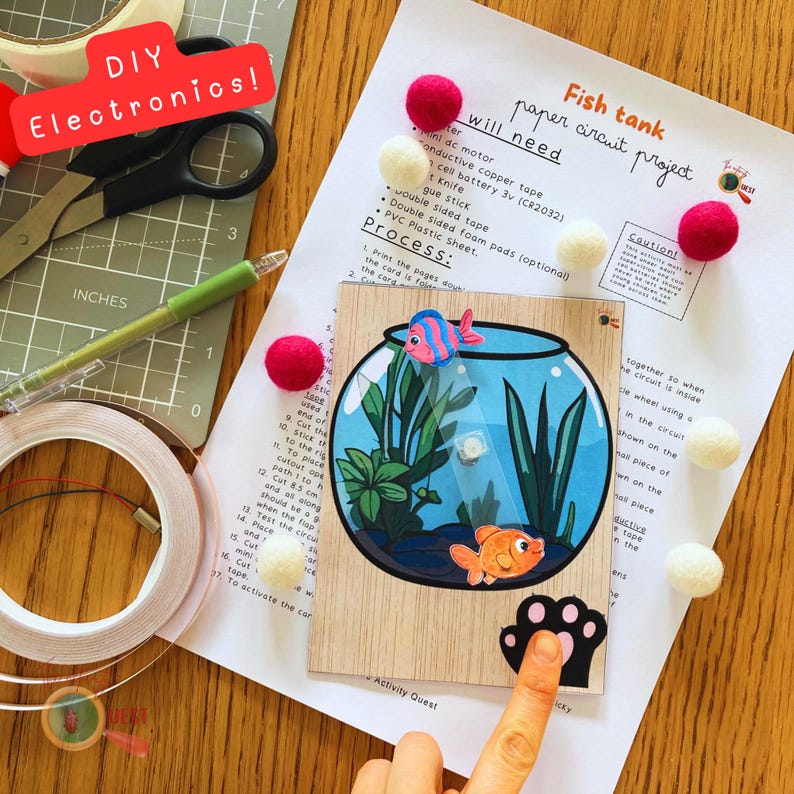 Fish Tank Paper Circuit Printable Project, DIY Electronics for Kids ...