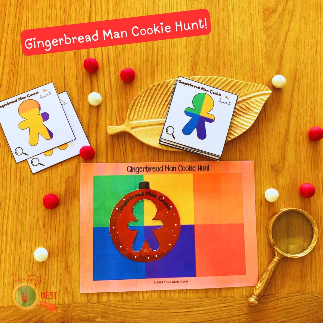 Gingerbread Man Cookie CHRISTMAS Hunt Printable for Kids, Logical ...
