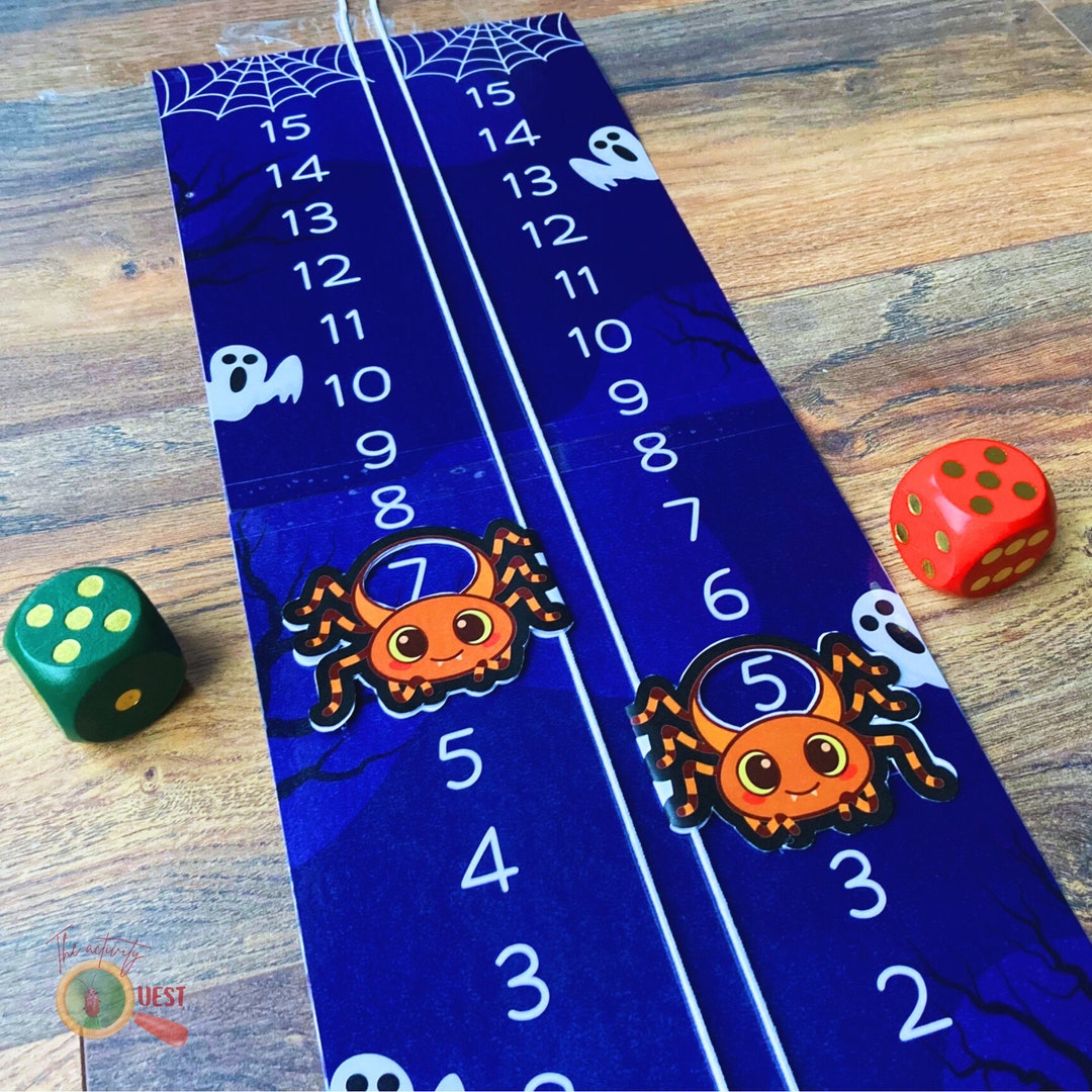 HALLOWEEN Spider Race Game Printable, Spooky Spider Web Competition ...