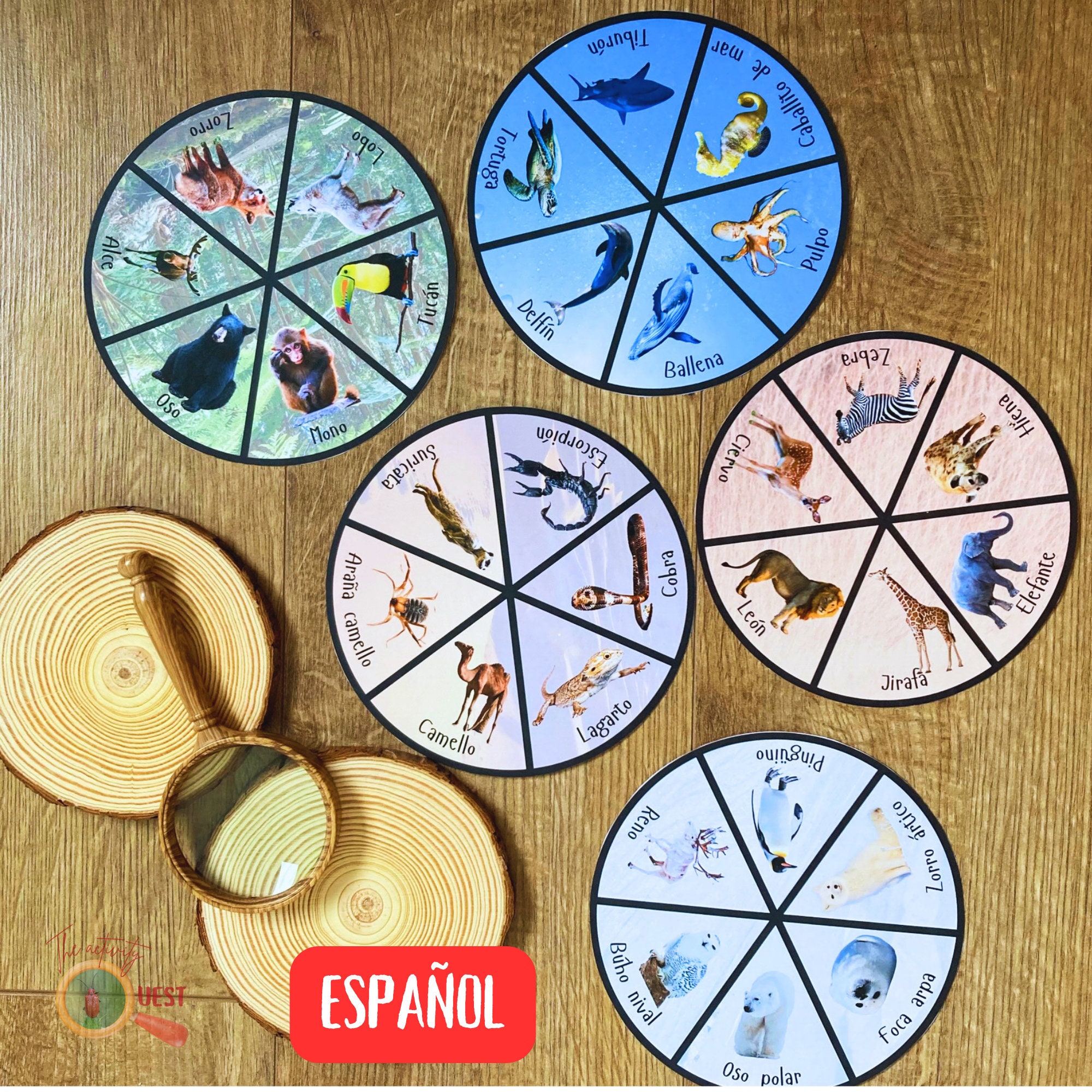 Animal Habitats Learning Wheels Spanish Printable, Nature Biomes ...