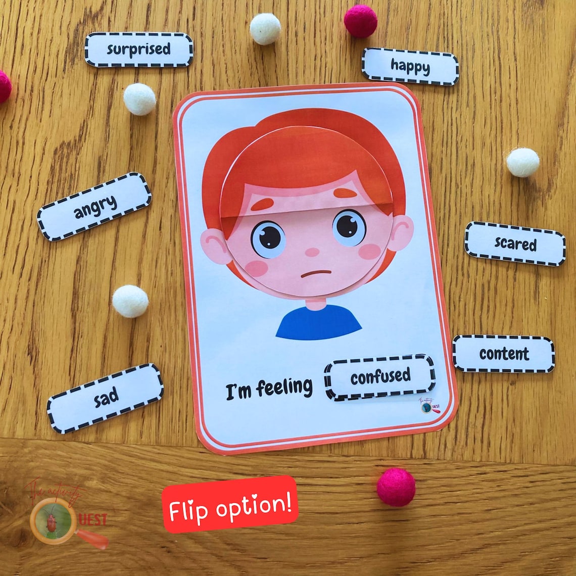 Girls/boys Emotions Activity, Kids Feelings Matching Game, Preschool ...