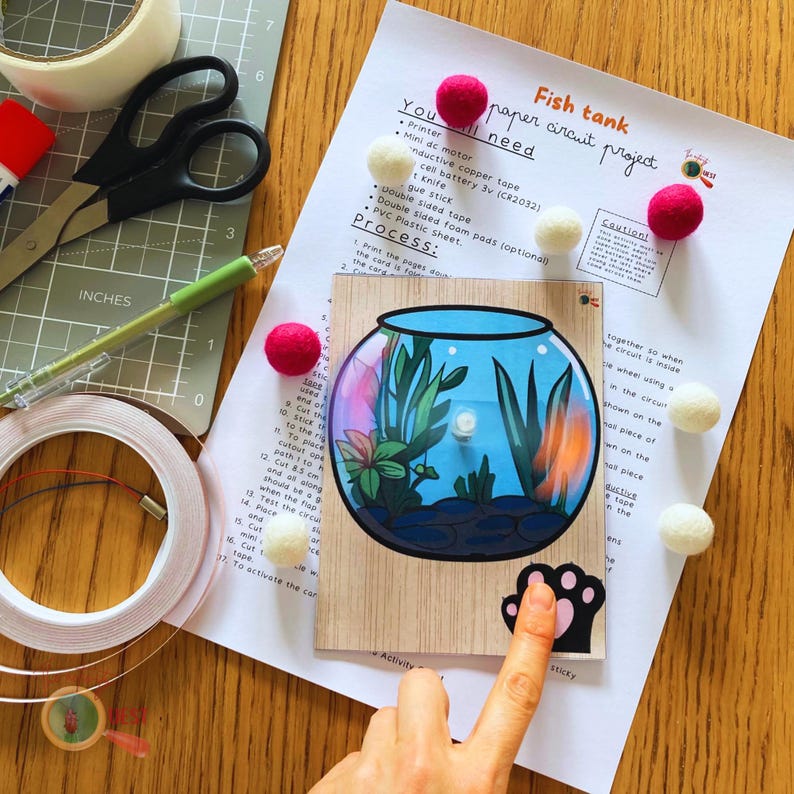 Fish Tank Paper Circuit Printable Project, DIY Electronics for Kids ...