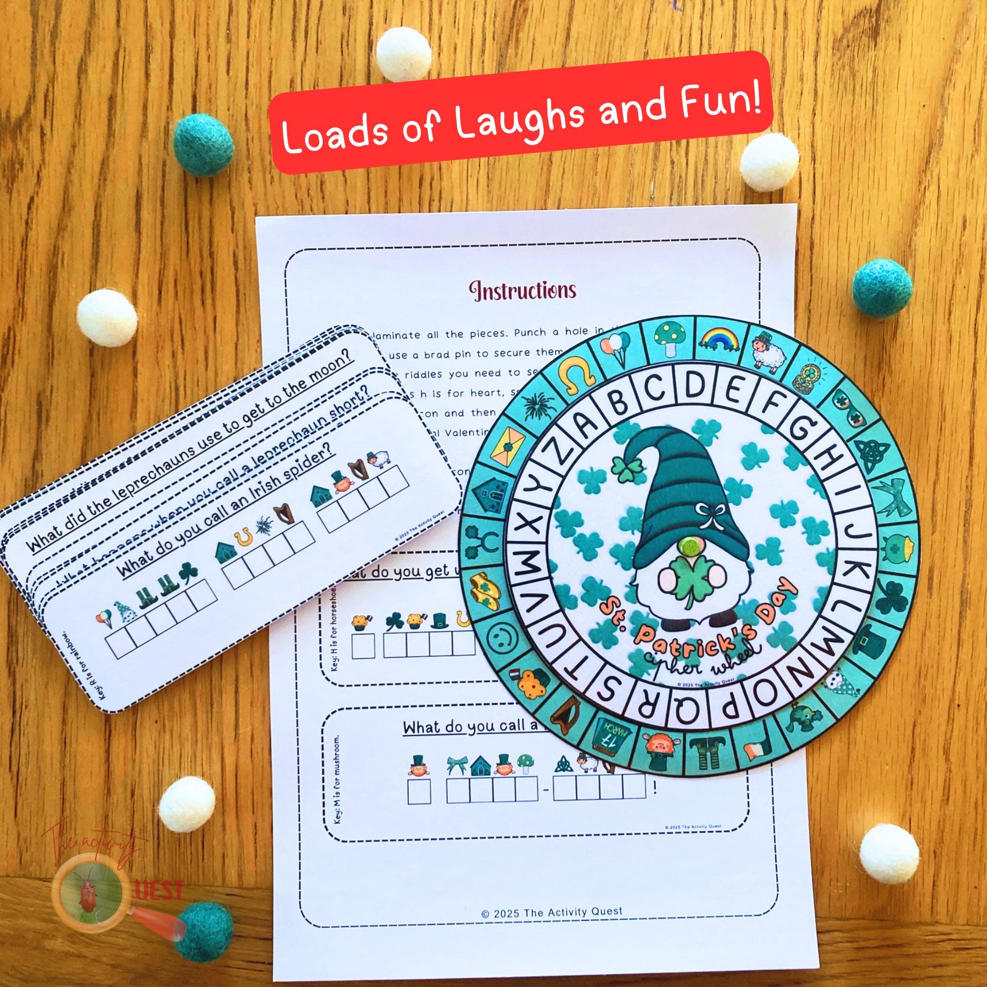 St. Patrick's Day Cipher Wheel, Printable Decoder Game for Children ...