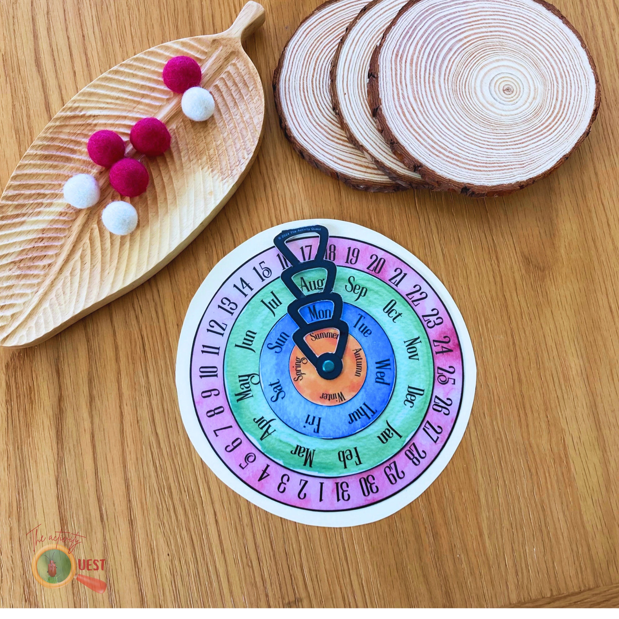 Printable Perpetual Calendar for Kids, Learning Day of the Week, Date ...