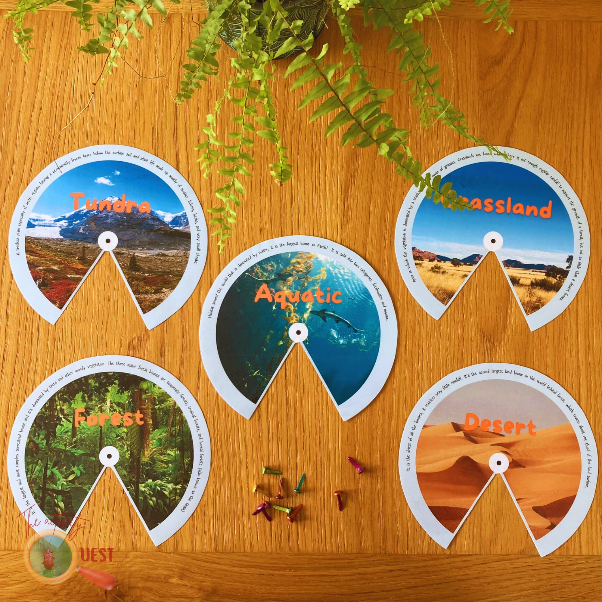 Animal Habitats Learning Wheels Printable, Nature Biomes Animals Disc ...