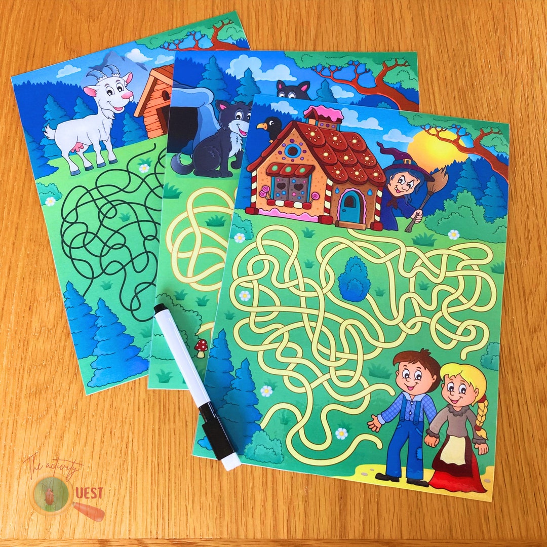 3 Fun Mazes for Fine Motor Skills Development Printable Games, Learning ...