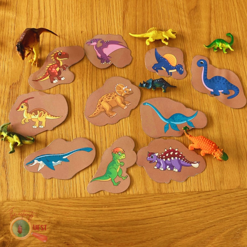 10 Dinosaur Fossils Hunting Printable, Dino Anatomy Game for Toddlers ...