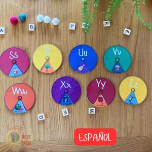 Spanish Alphabet Beginning Sounds Big Wheels Printable, ABC Phonic ...