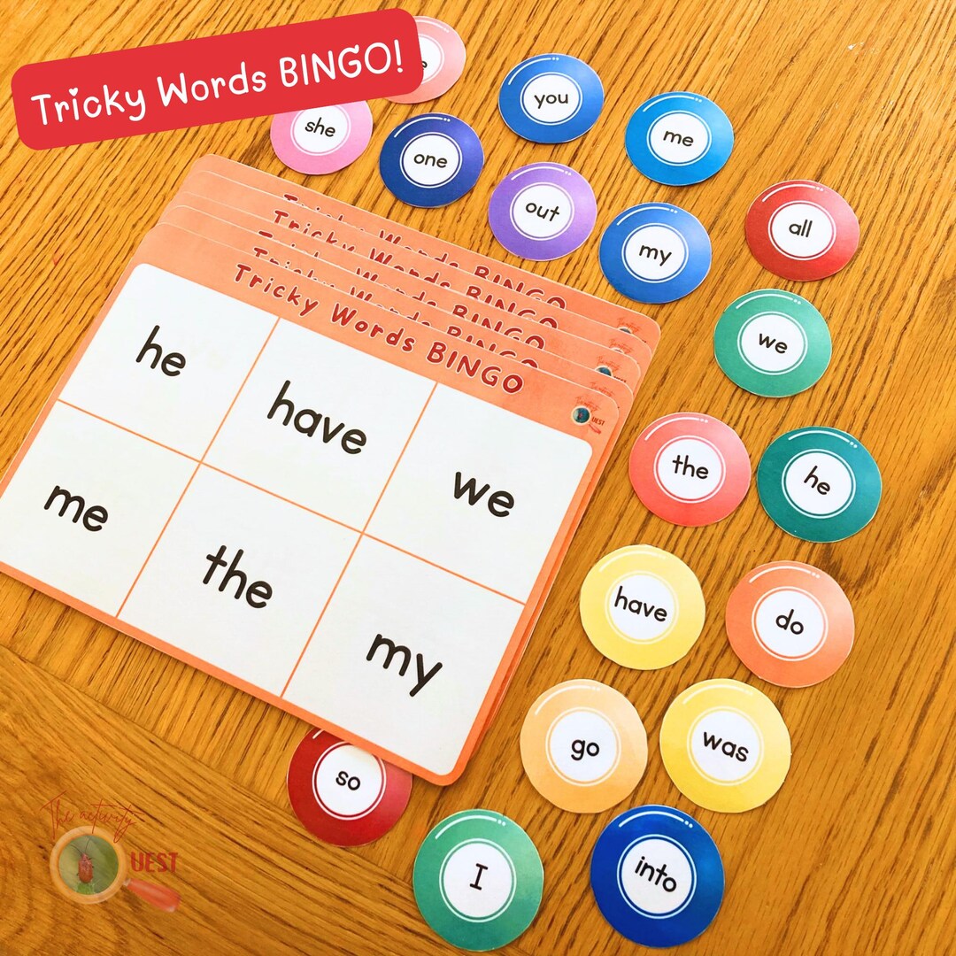 Tricky Words BINGO for Kids Set 1, Learning to Read Game for Children ...