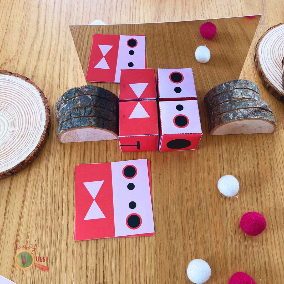 Reflection Logical Reasoning Printable Game for Kids, Mirror Logic ...