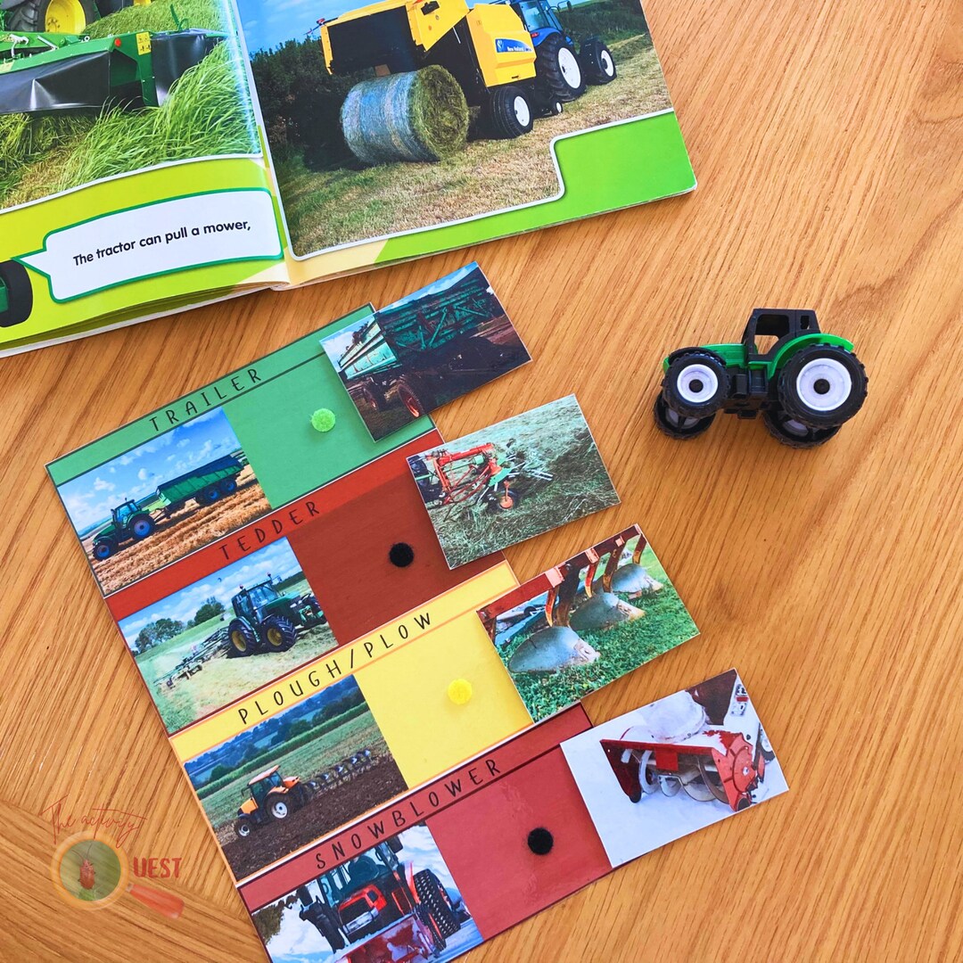 12 Tractor Attachments Identification for Children Printable, Farm ...