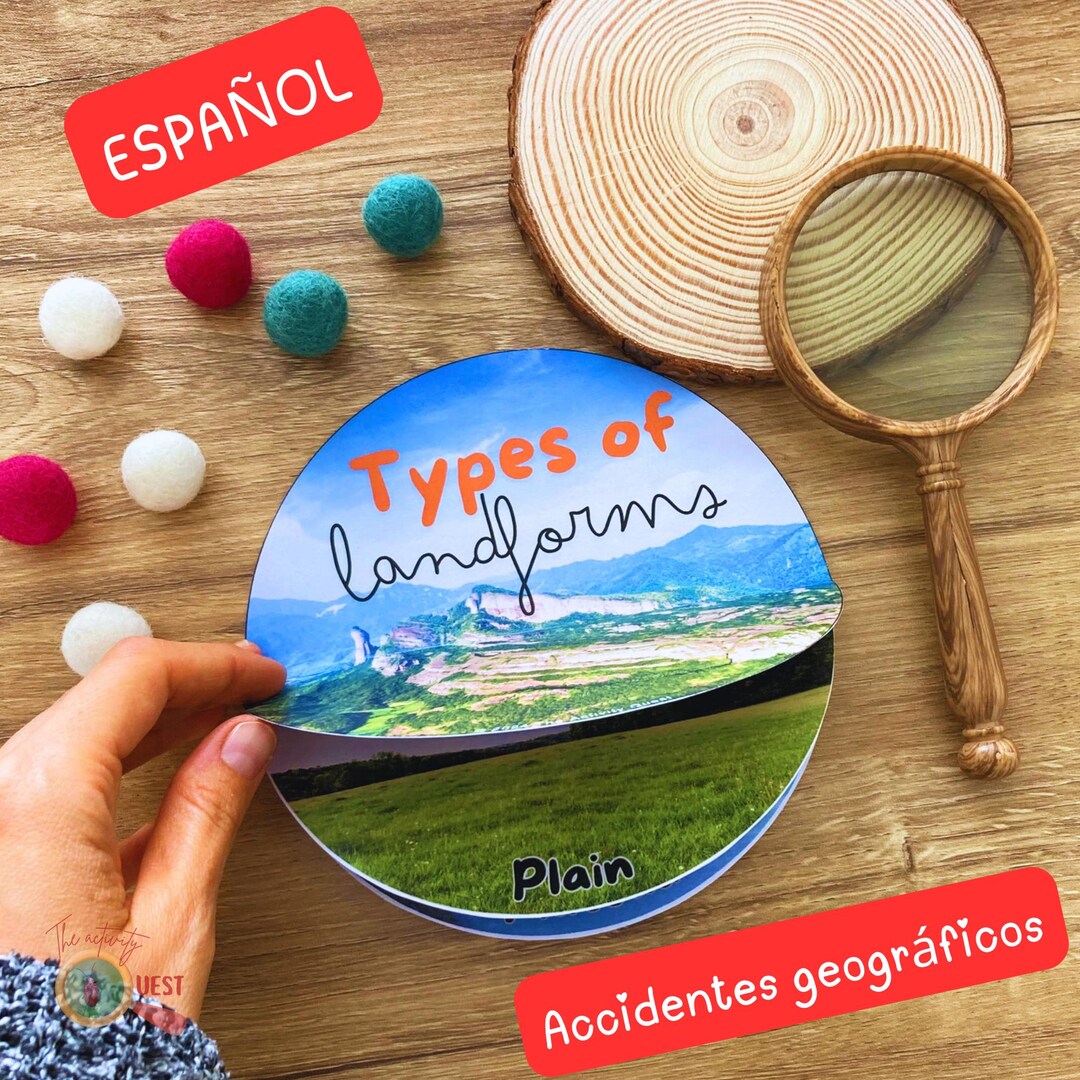 14 Types of Landforms SPANISH Version Printable Activity, Flip Book ...