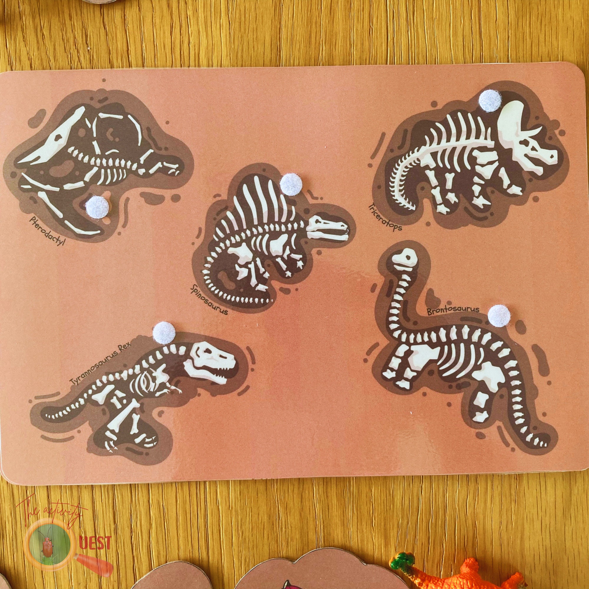 10 Dinosaur Fossils Hunting Printable, Dino Anatomy Game for Toddlers ...