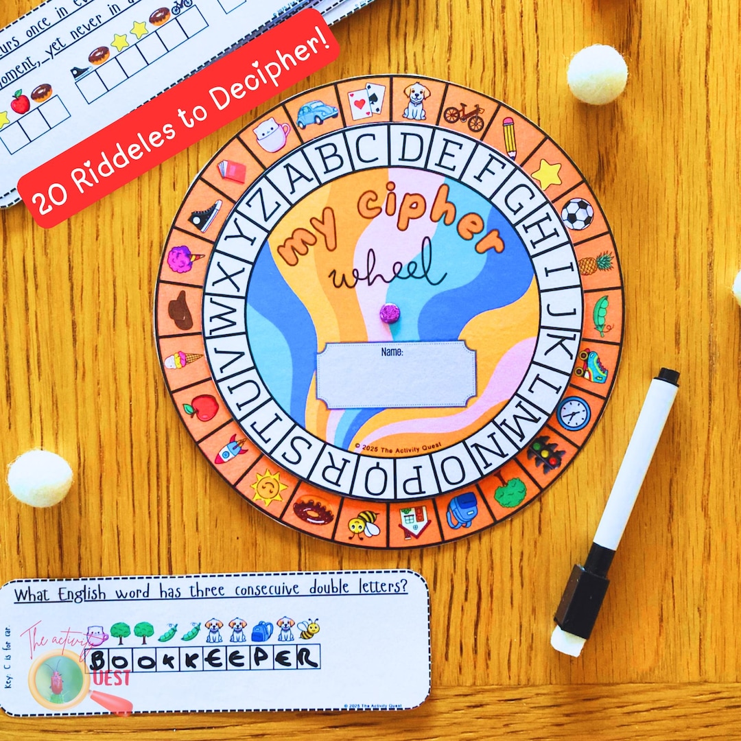 English Language Cipher Wheel, Printable Decoder Game for Children ...