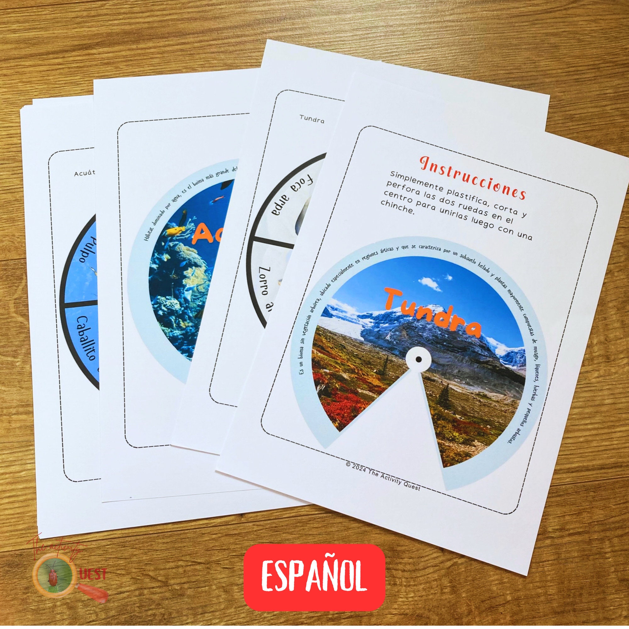 Animal Habitats Learning Wheels Spanish Printable, Nature Biomes ...
