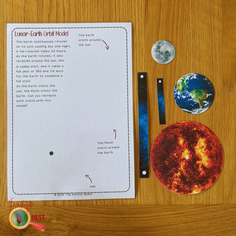Lunar-earth Orbit Model Printable, Solar System Busy Book Page, Planets ...