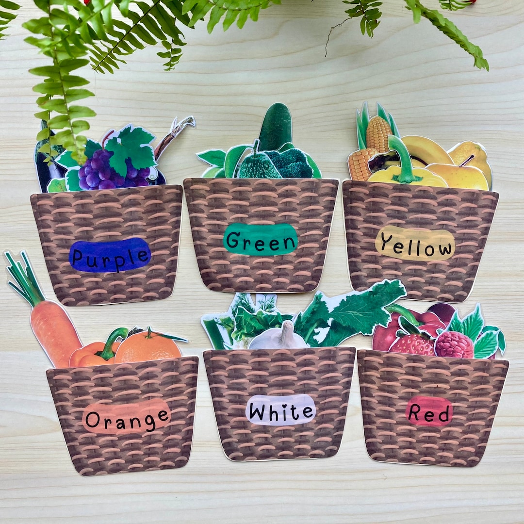 Fruits and Vegetables Sorting Activity, Educational Preschool Game ...