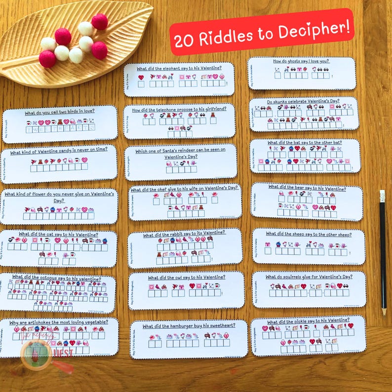 Valentine's Day Cipher Wheel, Printable Decoder Game for Children ...