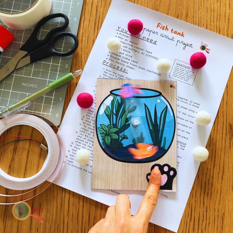 Fish Tank Paper Circuit Printable Project, DIY Electronics for Kids ...