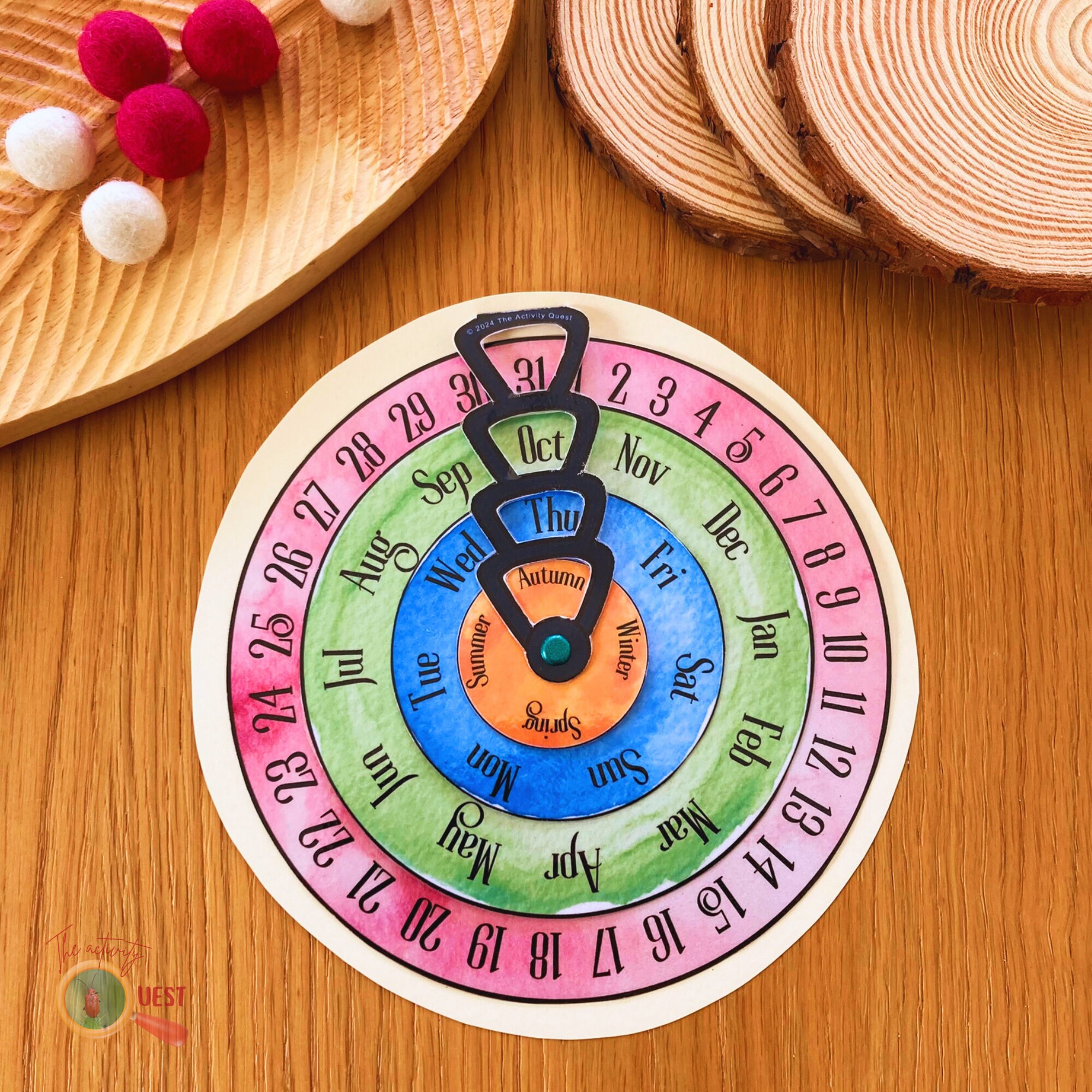 Printable Perpetual Calendar for Kids, Learning Day of the Week, Date ...