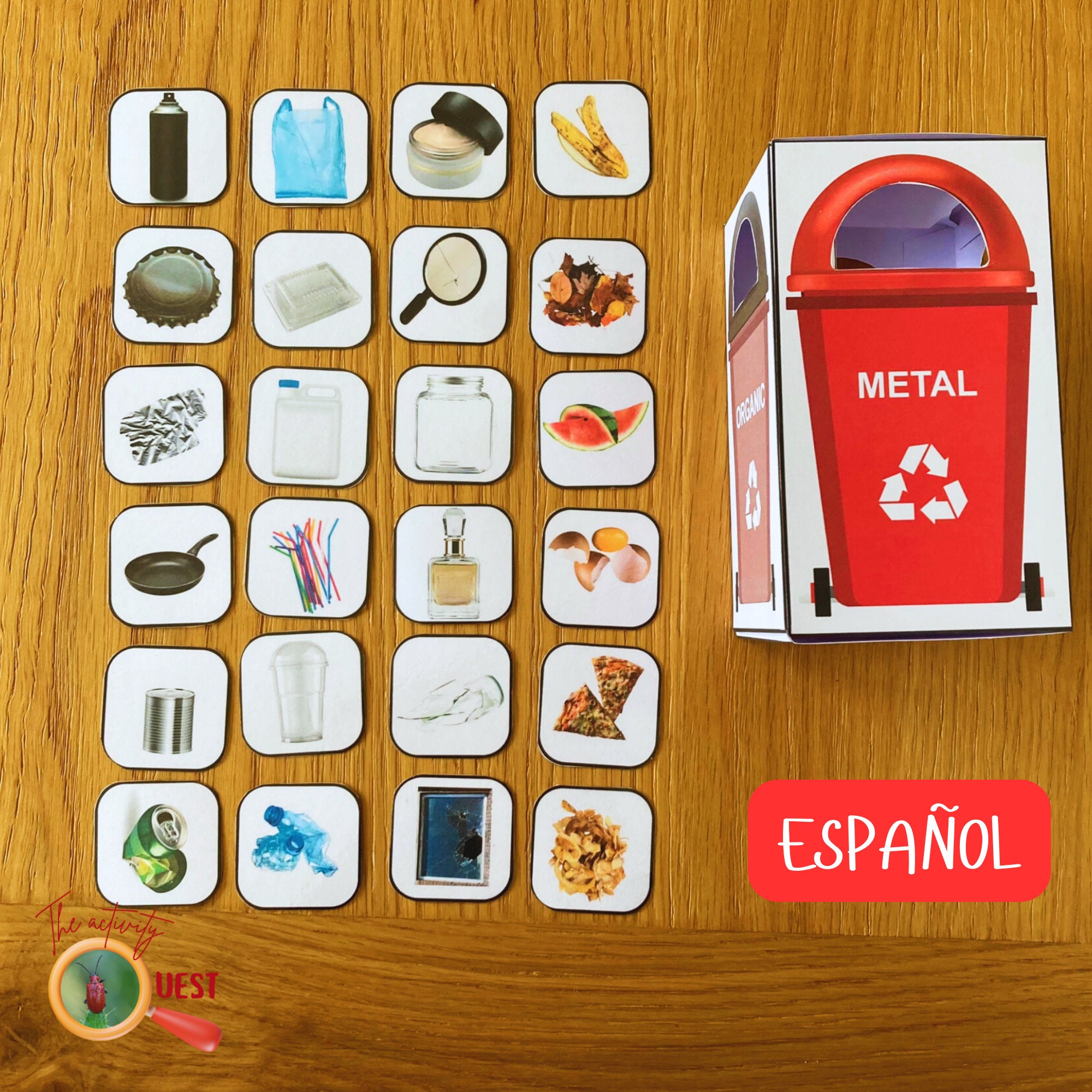 Waste Sorting Spanish Printable, Recycling Earth Day Activity ...