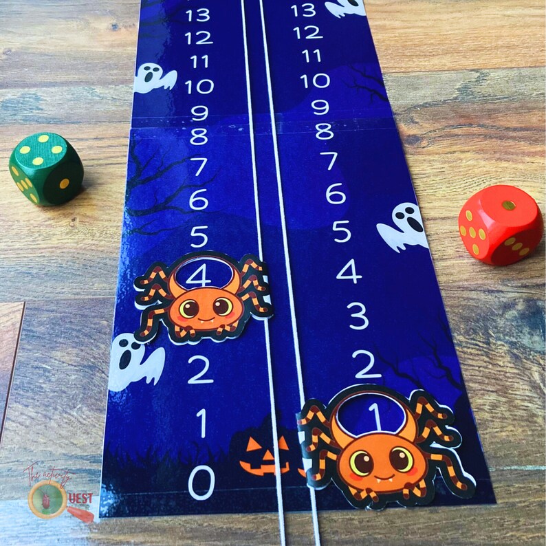 HALLOWEEN Spider Race Game Printable, Spooky Spider Web Competition ...